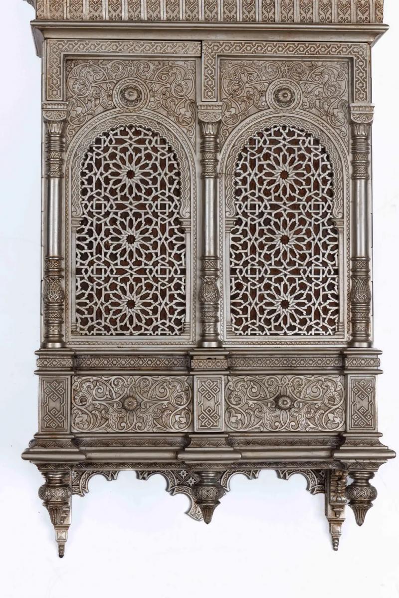 Islamic "Alhambra" Silvered Bronze Quran Cabinet in the Islamic Nasrid ...