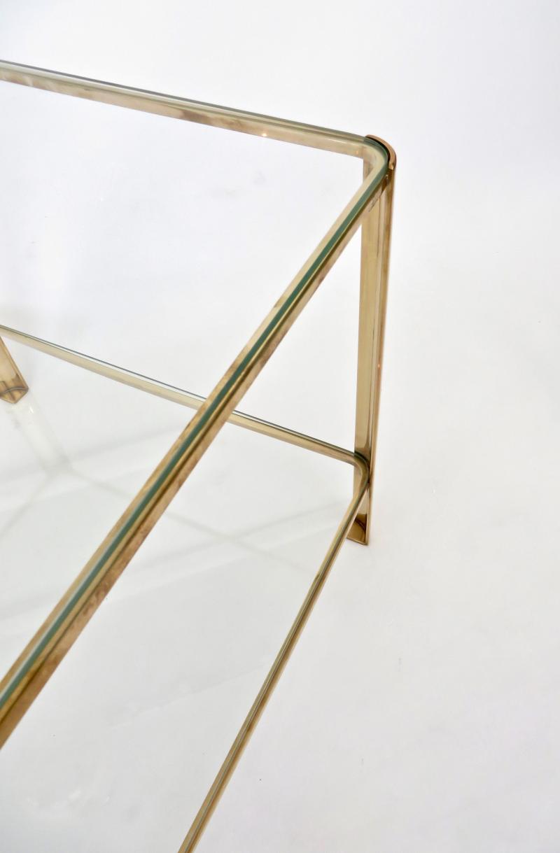 Jacques Quinet - Jacques Quinet French Bronze and Glass Double Level ...