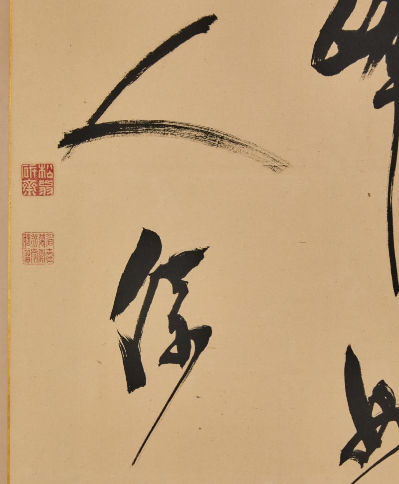Japanese Six Panel Screen: Calligraphy Screen, Literati School