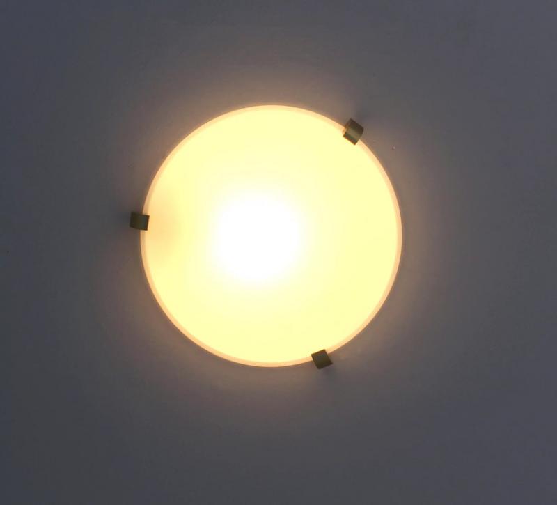 Jean Perzel - Fine French Art Deco Glass and Brass Flush Mount/ Sconce ...