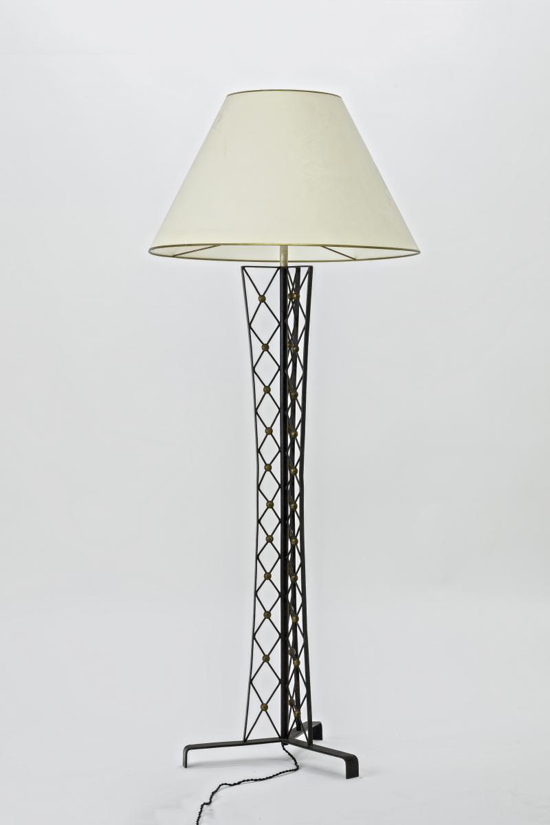Jean Royère - Jean Royere documented "tour effeil" wrought iron floor lamp