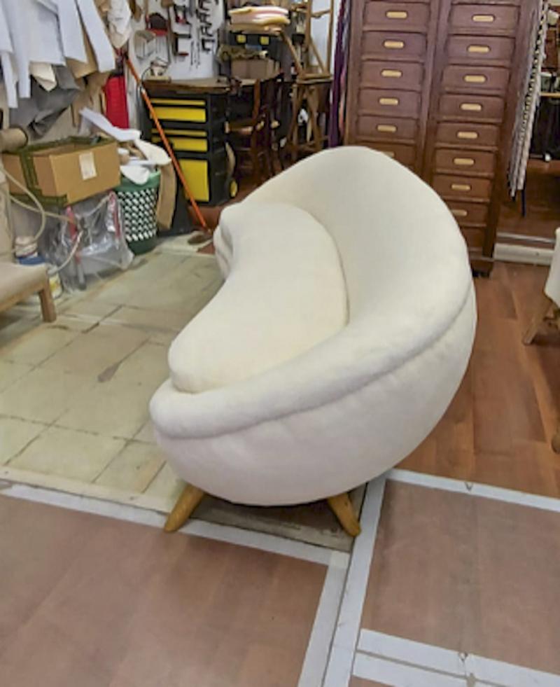 Jean Royère - Jean Royere rarest documented genuine big couch model "oeuf"