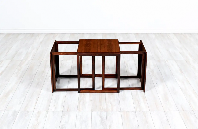 Kai Kristiansen - Kai Kristiansen Model-33 Rosewood Interlocking Cube Nesting Tables