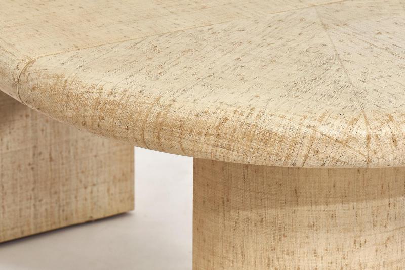 Karl Springer - Karl Springer Grasscloth Dining Table, 1970