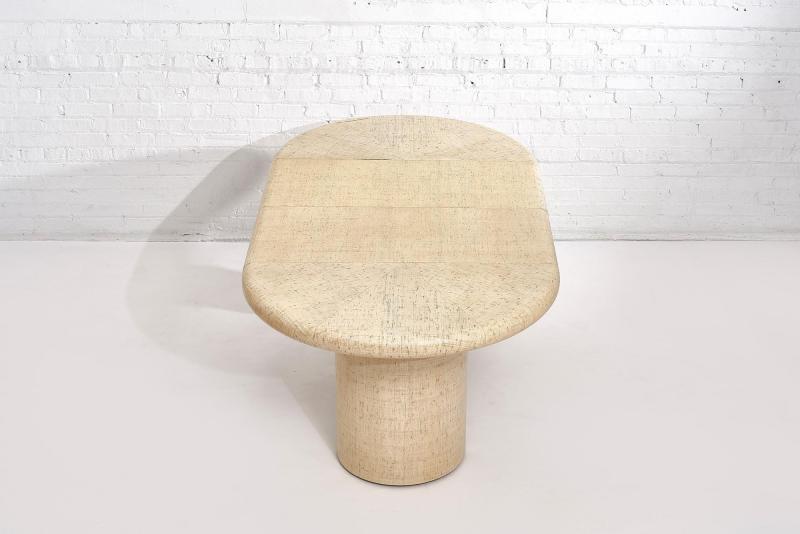 Karl Springer - Karl Springer Grasscloth Dining Table, 1970