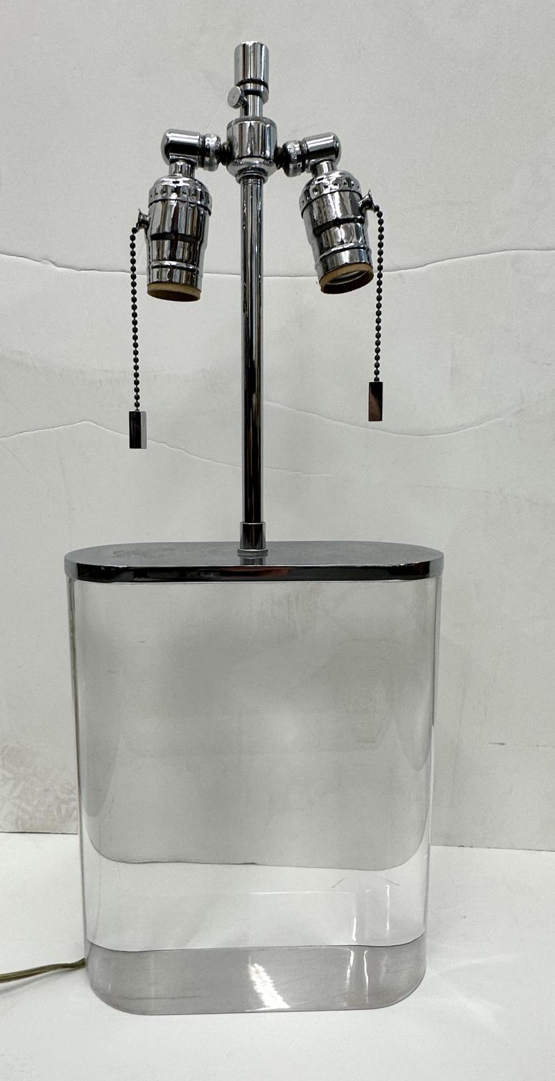 Karl Springer - Karl Springer Lucite Table Lamp with Original Polished ...