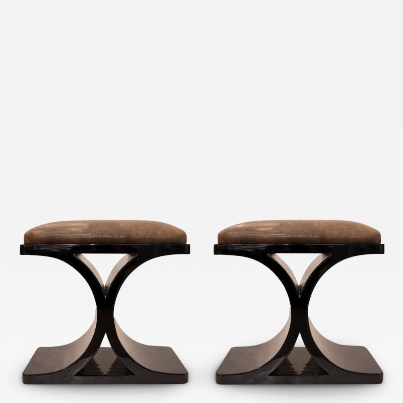 Karl Springer - Karl Springer Rare Pair of "JMF Benches" in High Gloss ...