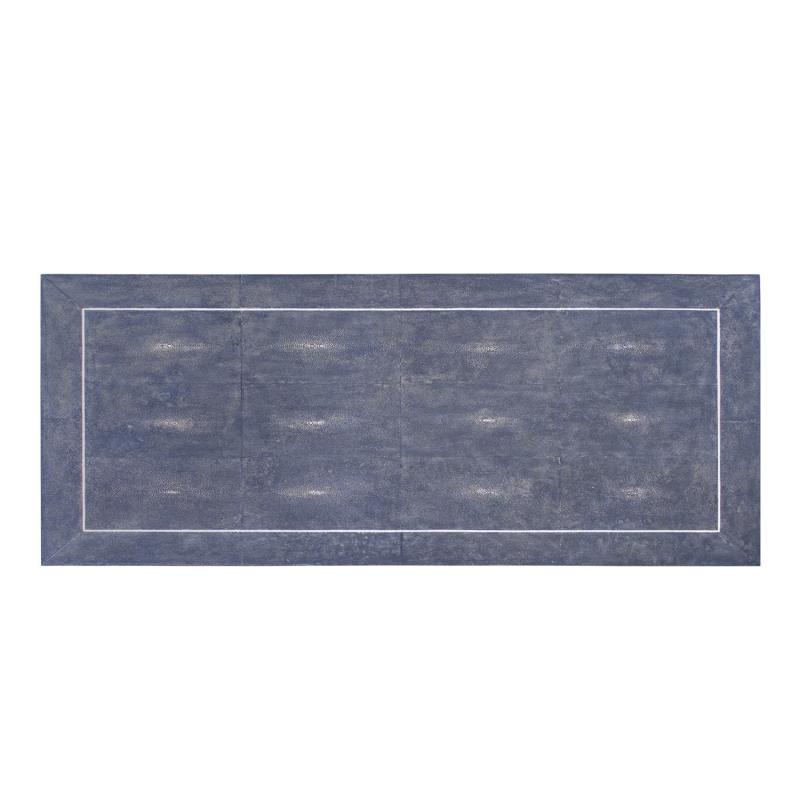 Karl Springer - Karl Springer Superb Desk in Blue Shagreen with Bone ...