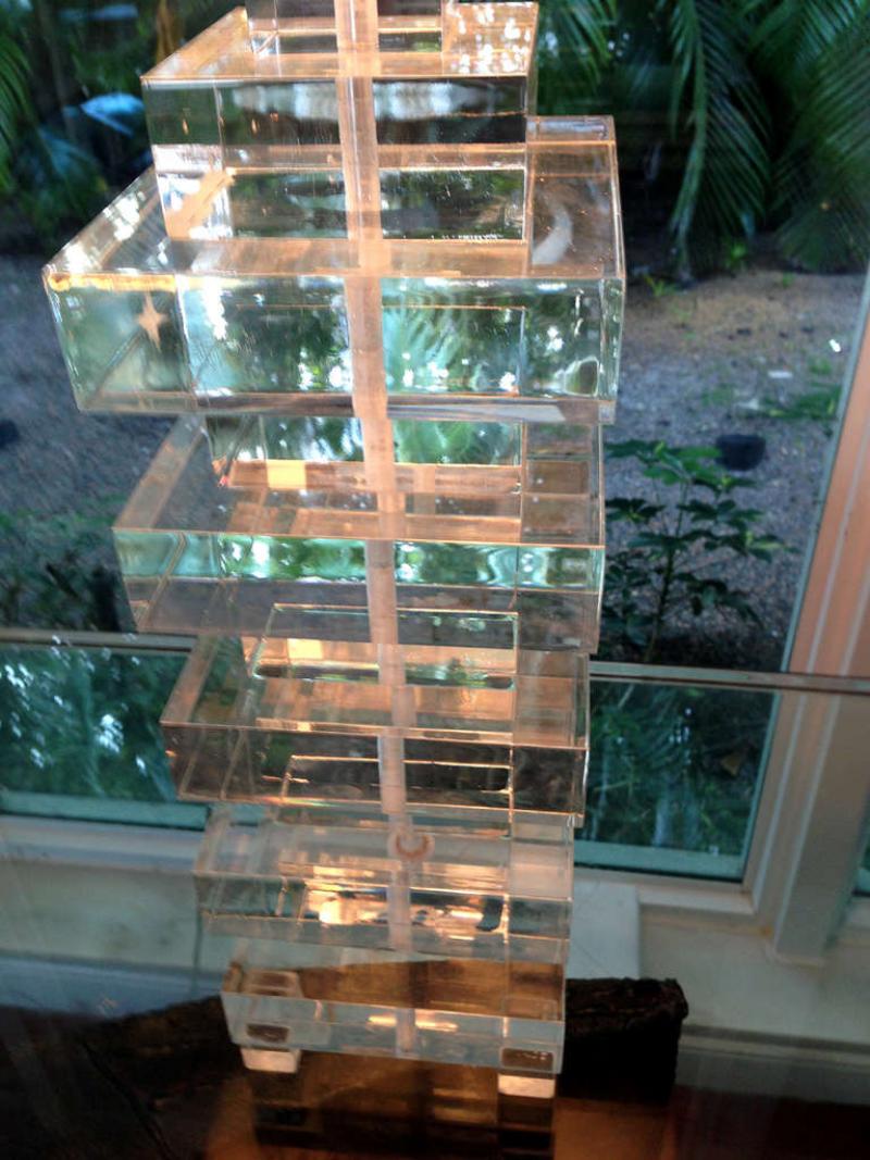 Karl Springer - Lucite Table Lamp With Chrome Metal Shade