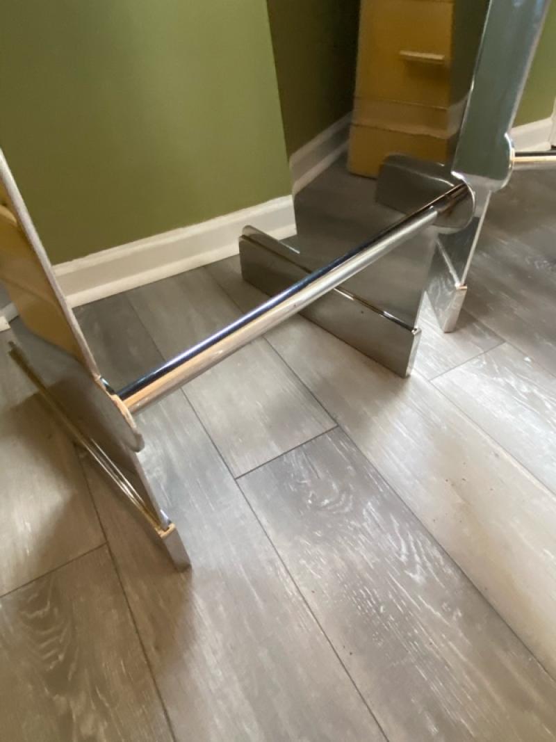 Karl Springer - POST MODERNIST STAINLESS STEEL BAR STOOLS BY KARL SPRINGER