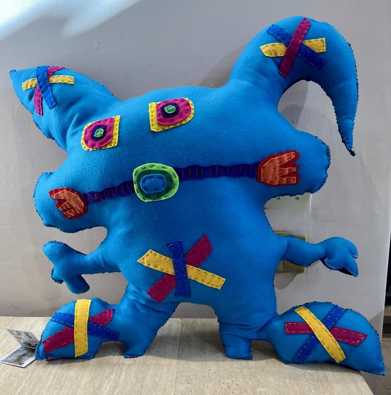 Kerry E Green - Large Free Range Critter, Turquoise + Purple Felt