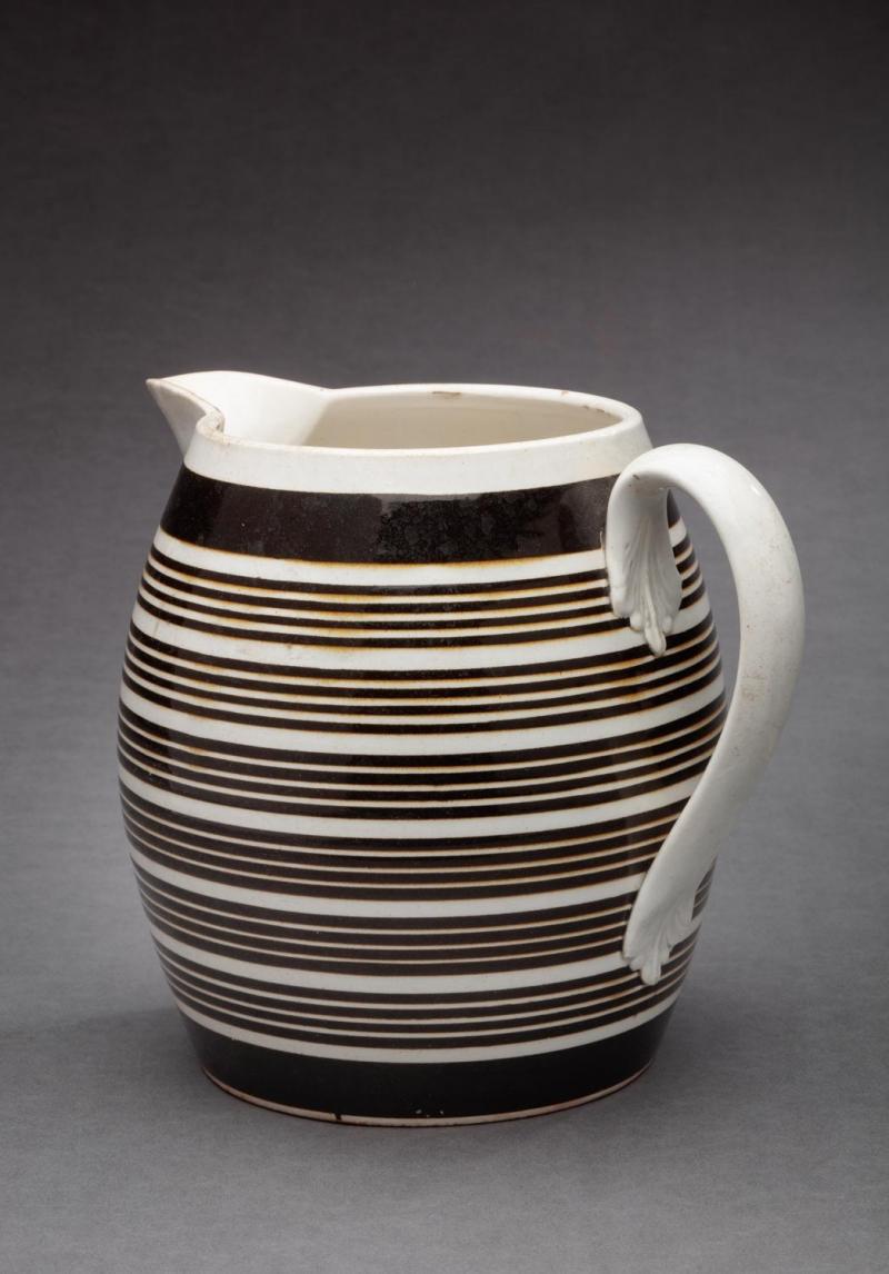 LARGE MOCHAWARE BARREL SHAPED JUG