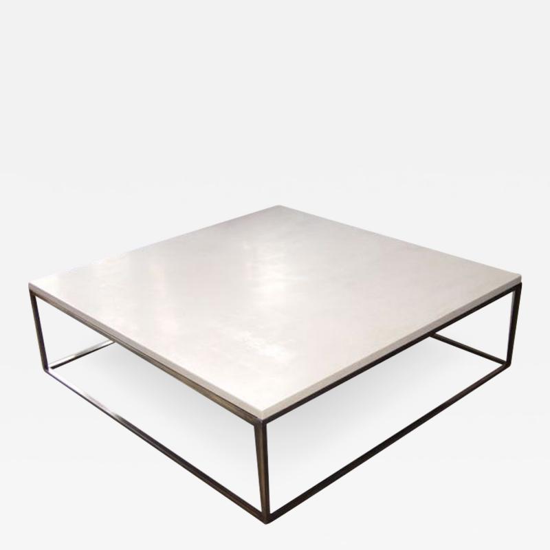 Lance Thompson - Stone Cocktail/Coffee Table with Bronze Finish Base ...