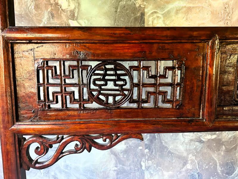 Large Antique Chinese Carved Wood Robe Display Rack