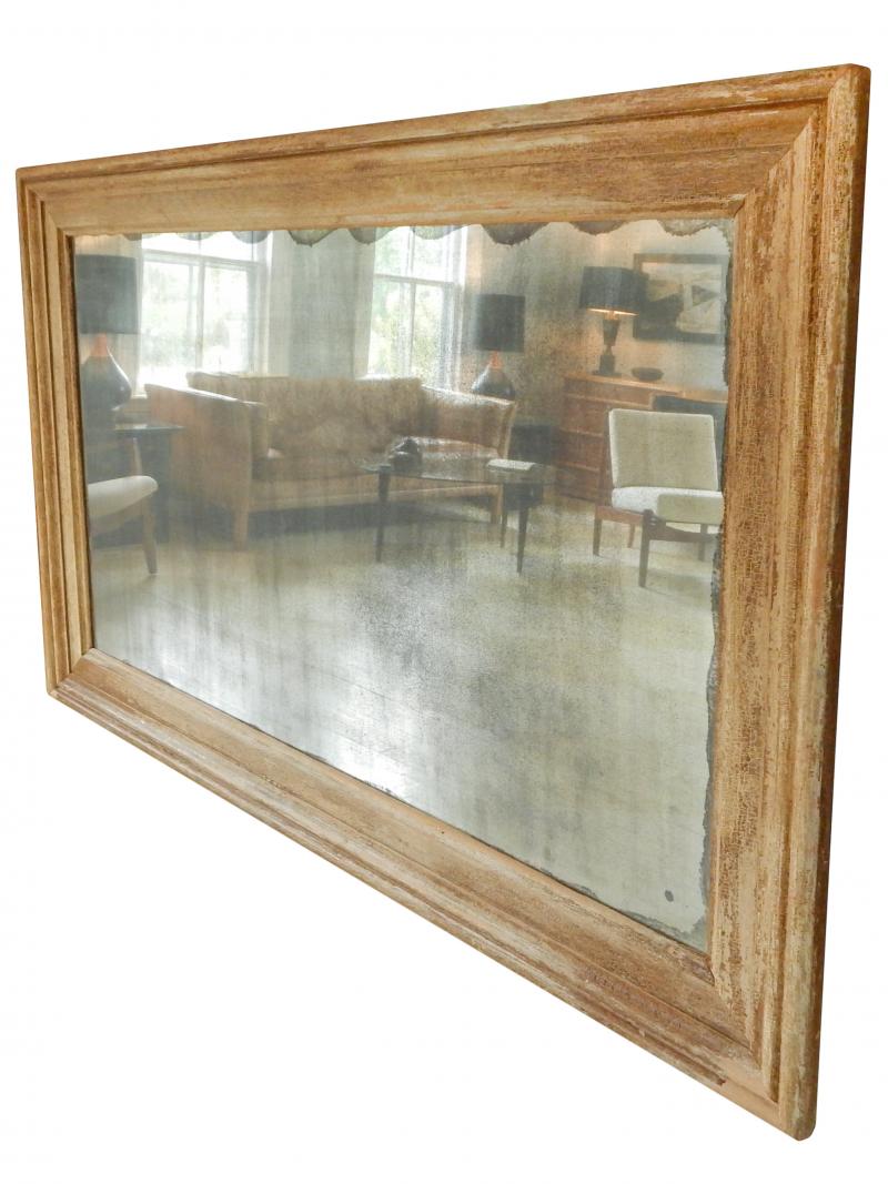 Large Distressed Mirror with Antique Glass