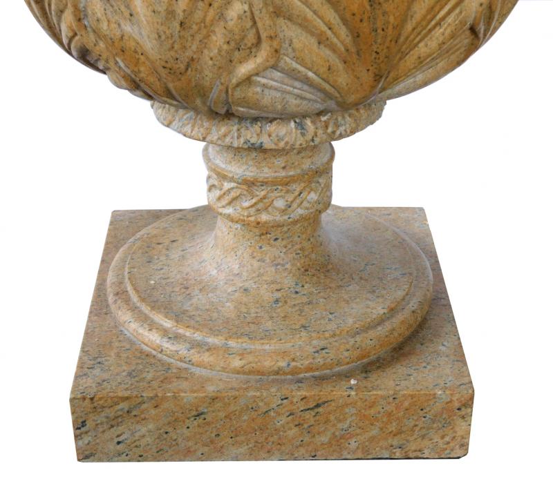 Large Pair of French Neoclassical Style Carved Buff Granite Pineapple ...