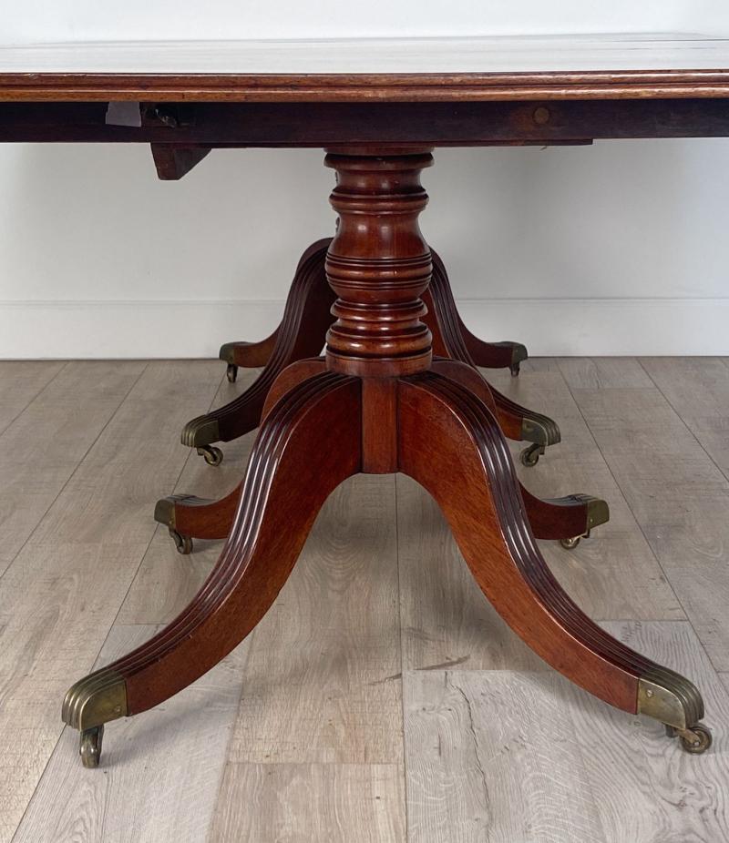 Large Regency Dining Table with One Leaf