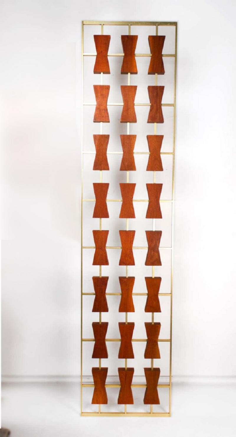 Large Scale 1960s Custom Walnut and Gold Anodized Aluminum ...