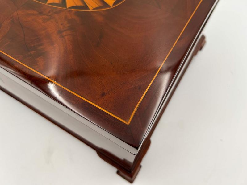 Large Victorian Box, Mahogany on Oak, England circa 1840