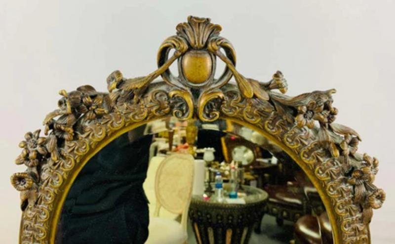 Late 19th Century French Vanity Bronze Mirror