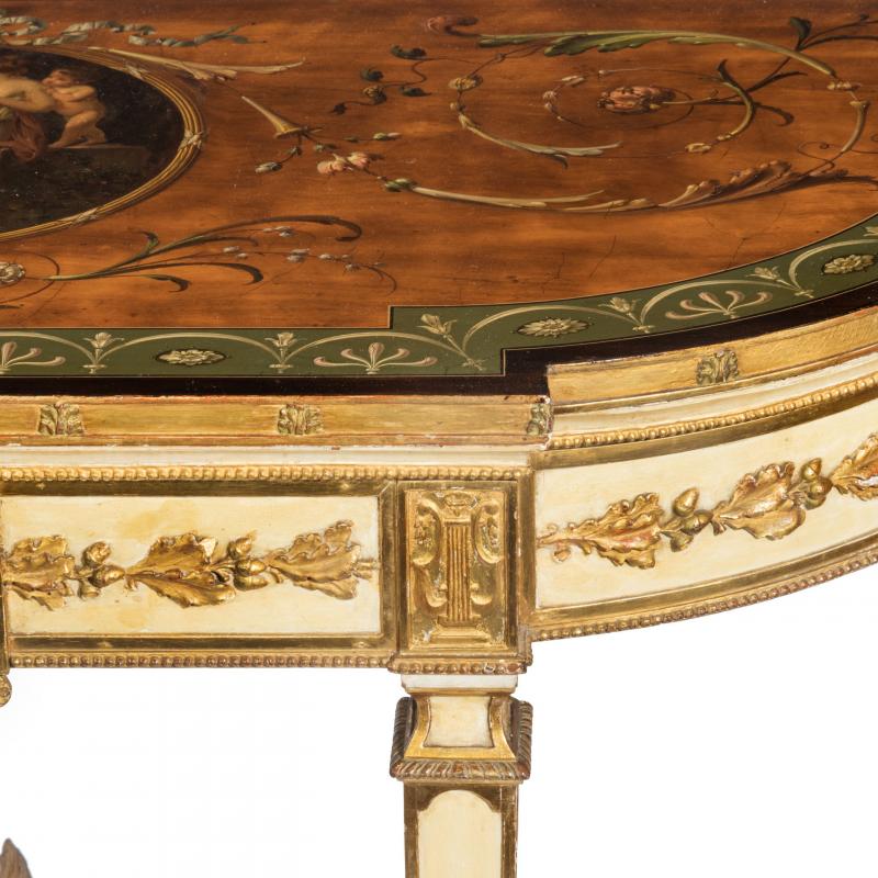 Late Victorian parcel gilt and painted Adam style console table