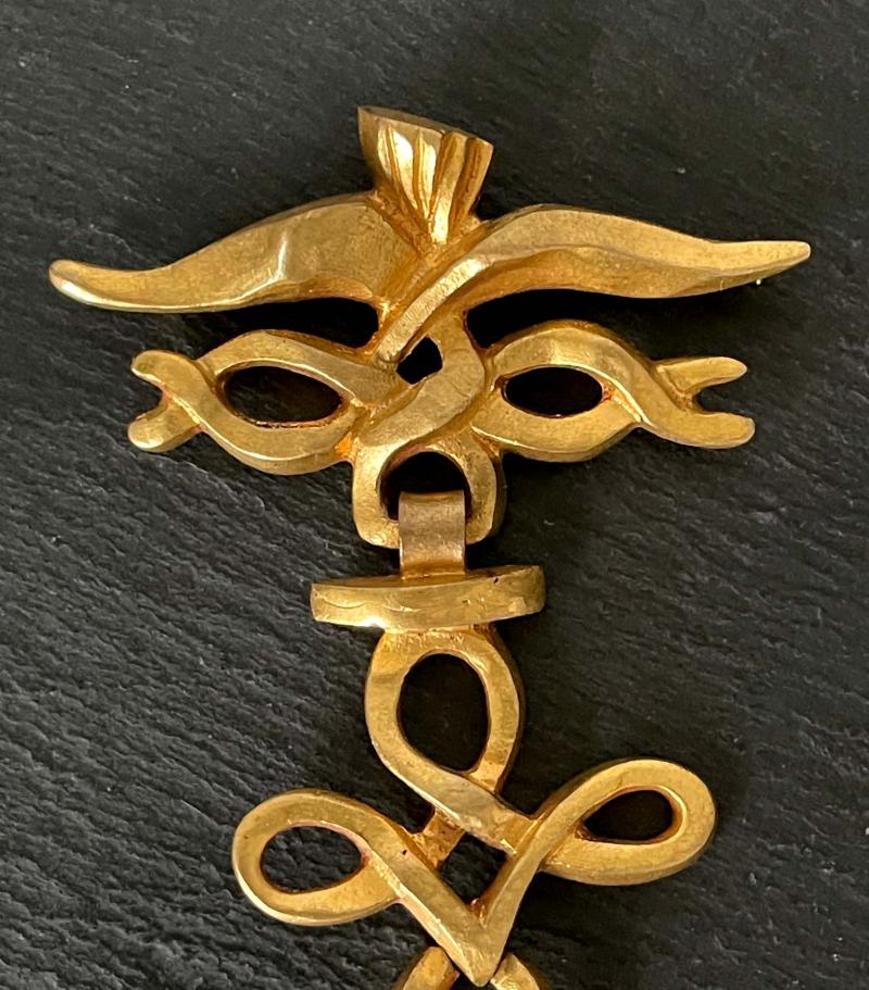 Line Vautrin - French Bronze Link Brooch Line Vautrin