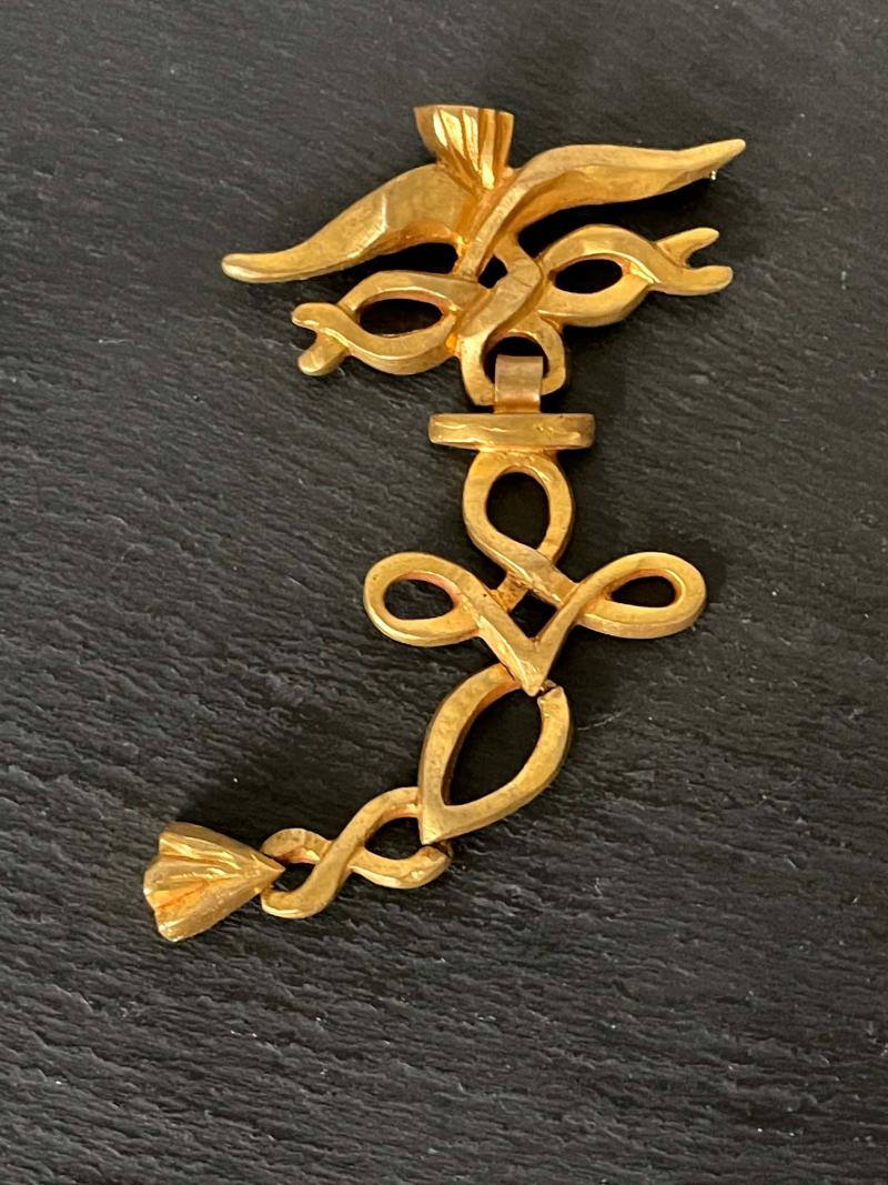 Line Vautrin - French Bronze Link Brooch Line Vautrin