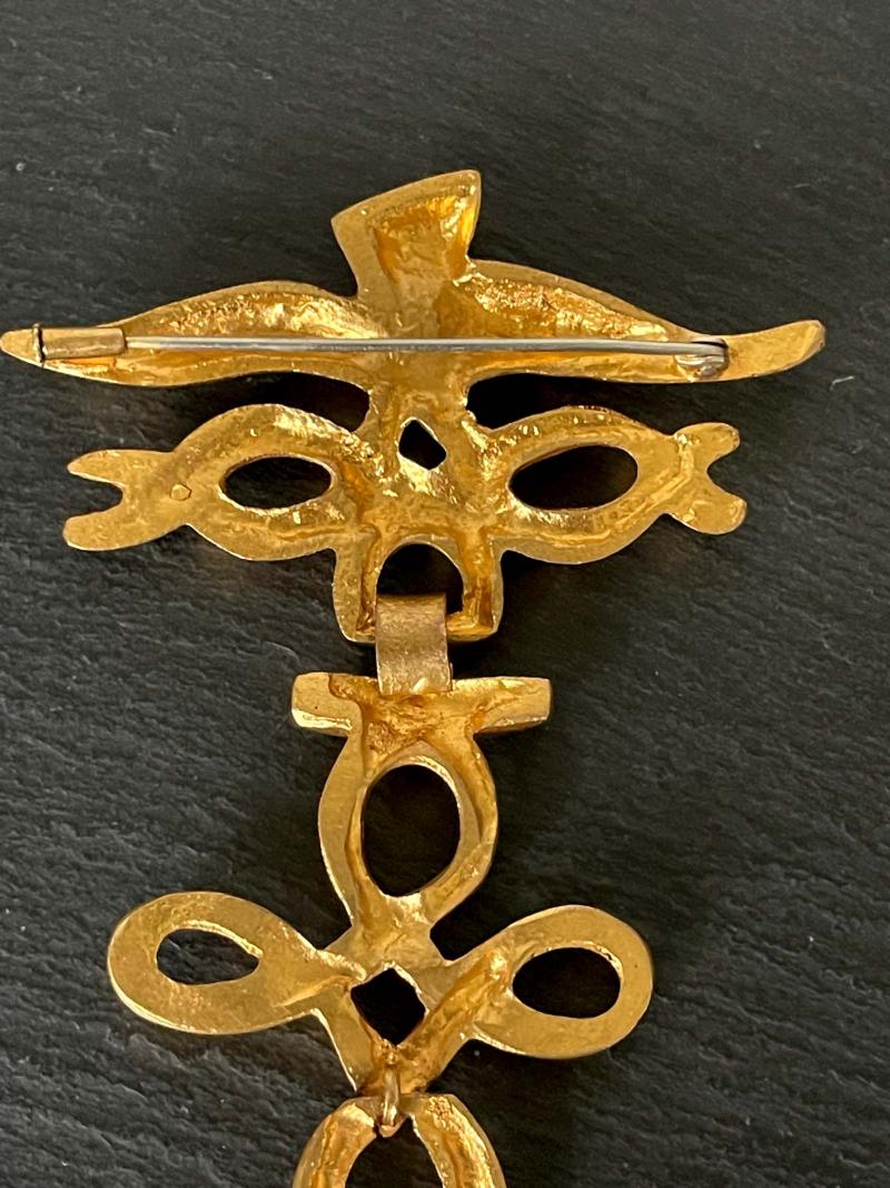 Line Vautrin - French Bronze Link Brooch Line Vautrin