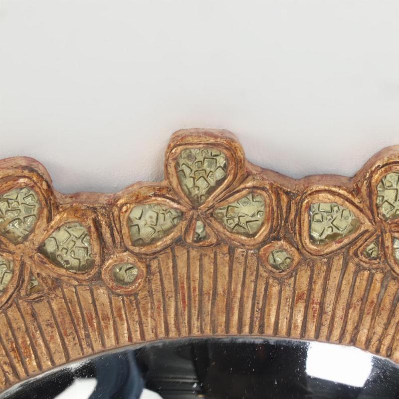 Line Vautrin - Lime glass and resin convex mirror in manner of Line ...