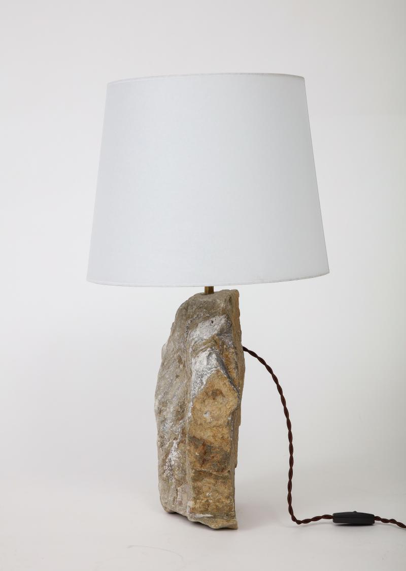 Lit Stones - LitStones Grecian Marble Table Lamp with Custom Shade