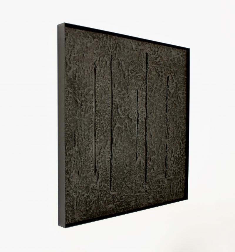 Lonney White - LONNEY WHITE ENCAUSTIC PAINTING WITH SLASHED OPENINGS