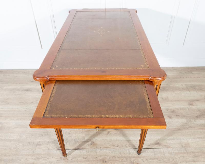 Louis XVI–Style Writing Desk with Leather Top and Pull-Out Extensions