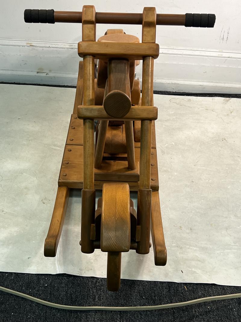 MID CENTURY HAND MADE HARLEY DAVIDSON WOODEN MOTORCYCLE ROCKER