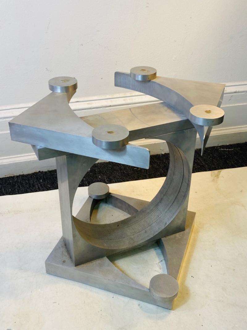 MODERNIST SCULPTURAL METAL CUT OUT TABLE