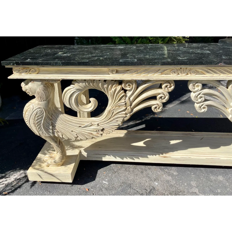 Maitland-Smith - Maitland Smith Winged Griffin Giltwood Marble Veneer ...