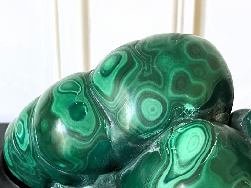 Malachite Rock on Display Stand as a Chinese Scholar Stone