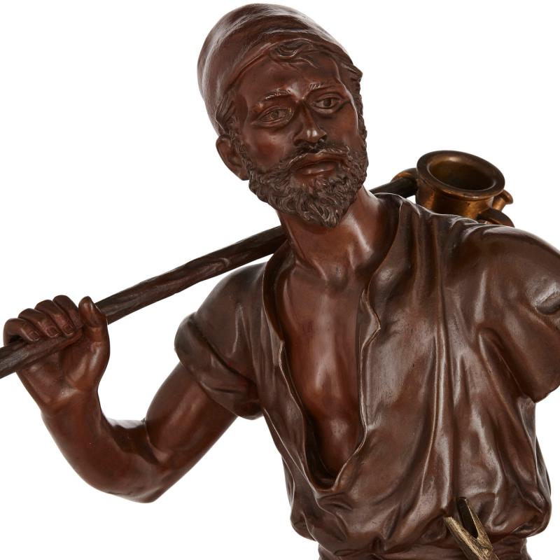 Marcel Debut - Orientalist bronze figure of a water carrier by Marcel Debut