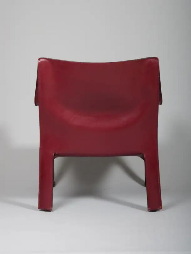 Mario Bellini - Pair Mario Bellini China Red Leather Cab Chairs, Model ...