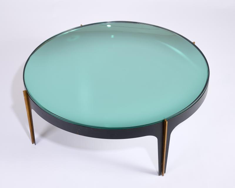 Max Ingrand - Max Ingrand Coffee Table , Mirrored Optical Effect