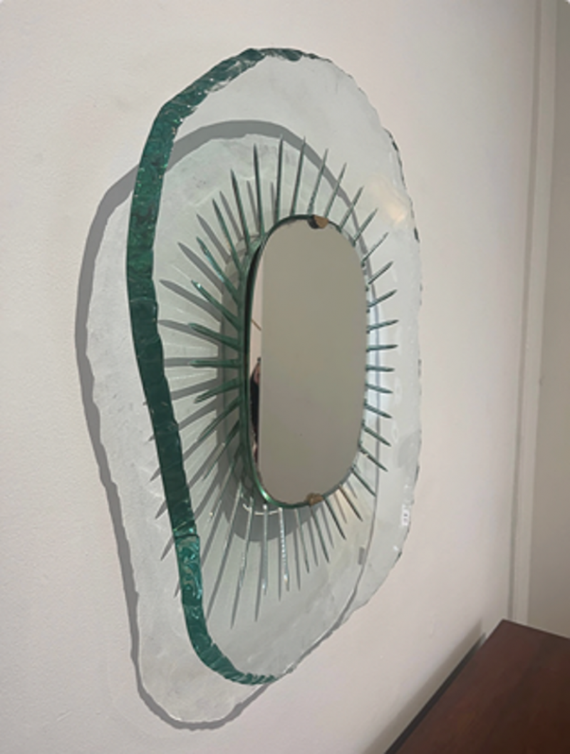 Max Ingrand - RARE CUT AND TORN GLASS MIRROR BY MAX INGRAND FOR FONTANA ...