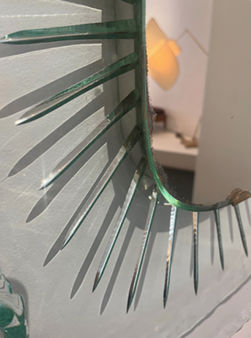 Max Ingrand - RARE CUT AND TORN GLASS MIRROR BY MAX INGRAND FOR FONTANA ...