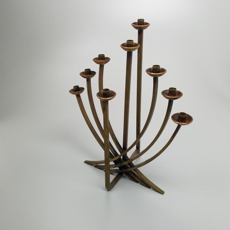 Maxwell Chayat - Maxwell Chayat Rare Mid Century Modernist Menorah
