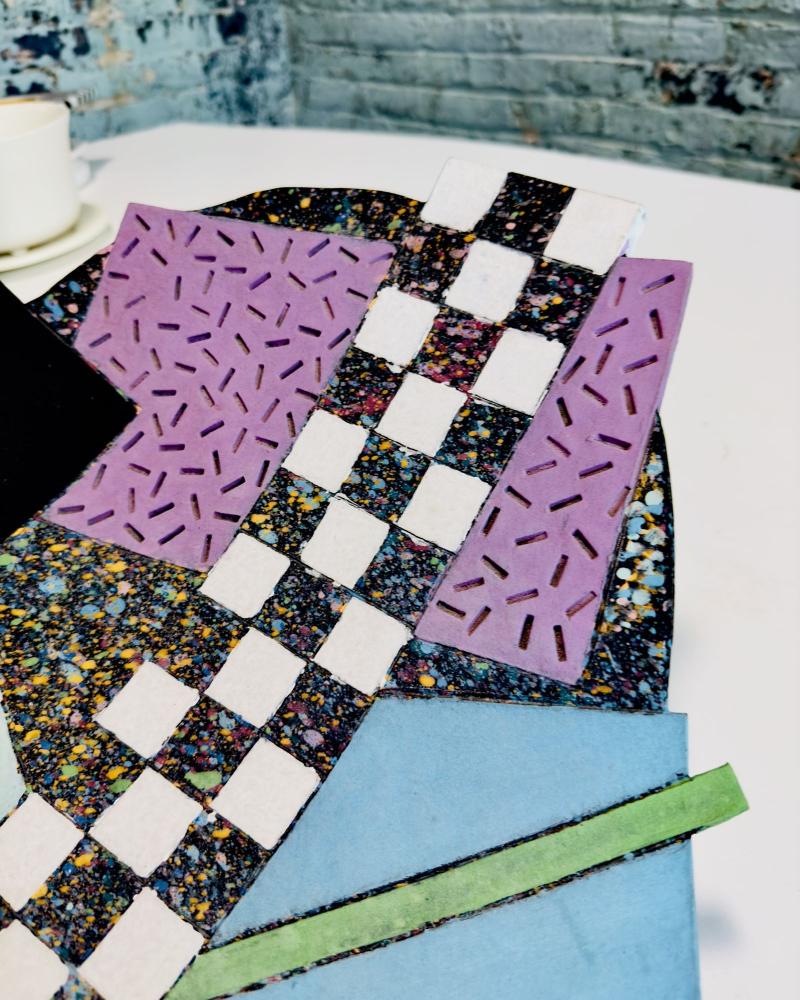 Memphis Post Modern Large Ceramic Wall Art Signed, 1980