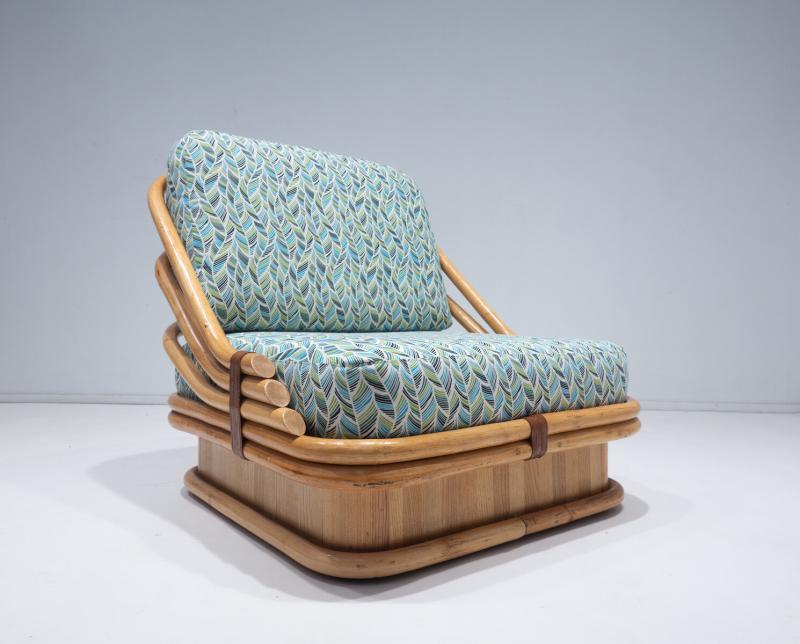 Mid Century Modern Pair of Rattan Armchairs