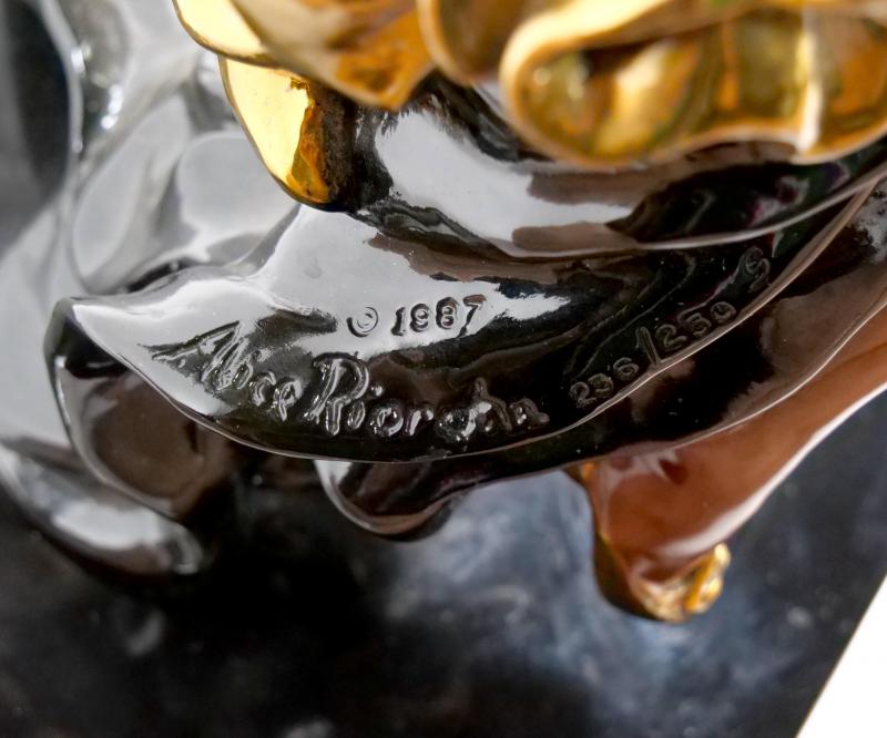 Mid-Century Modern Patinated Bronze Figural Sculpture of a Reclining Lady