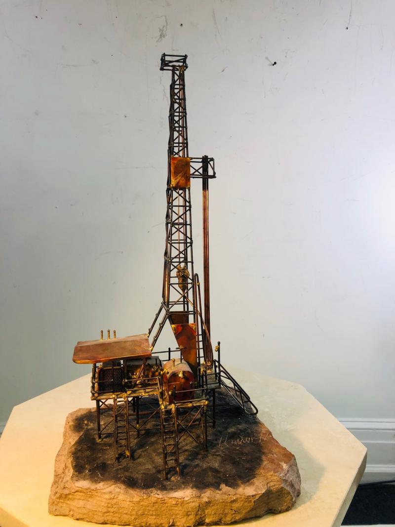 Midcentury Brutalist Oil Rig Tower Sculpture