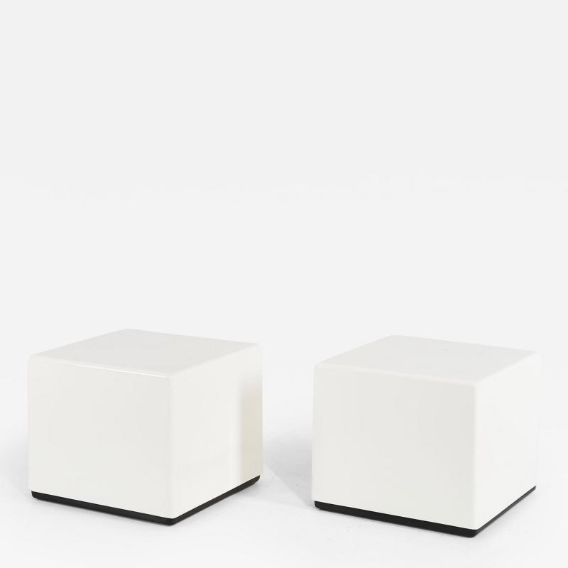 Milo Baughman Square Fiberglass End Tables, 1980
