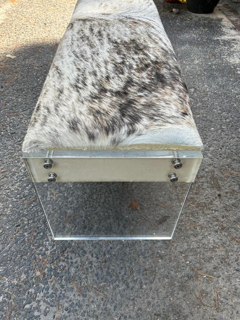 Milo Baughman - Stunning Milo Baughman style Modern Cowhide Thick Slab ...