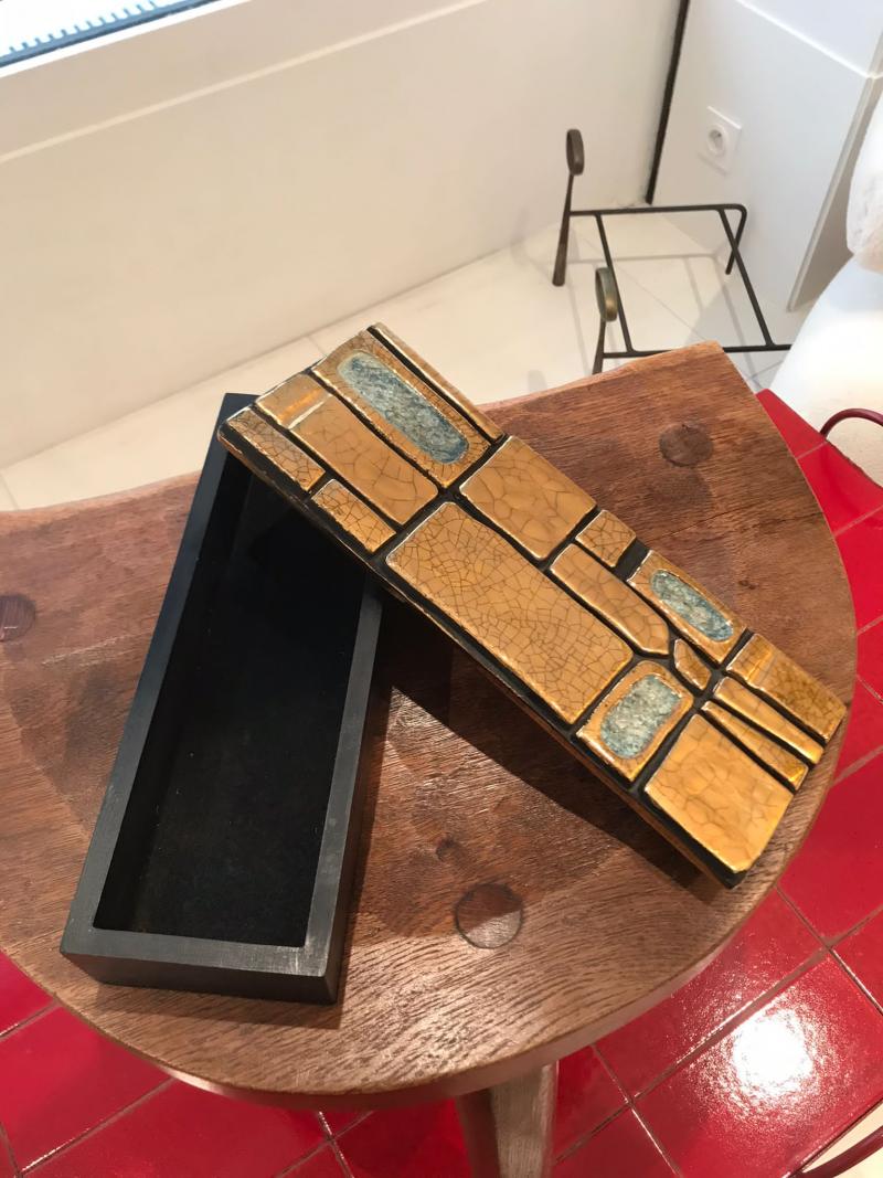 Mithe Espelt - Mithe Espelt rare charming ceramic and wood jewell box