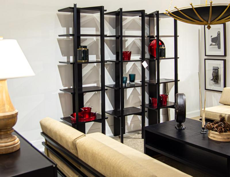 Modern Black Bookcase Shelving Cabinet